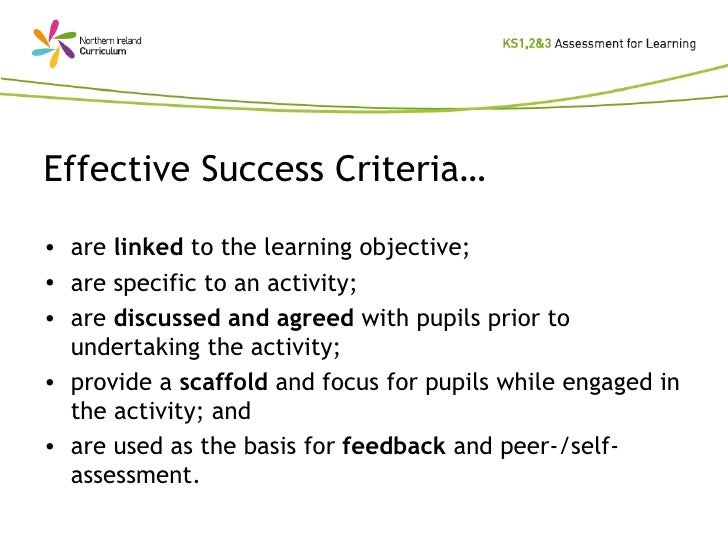 T&L Success Criteria