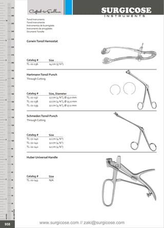 TONSILLECTOMY, LARYNGO-BRONCHOSCOPY [SURGICOSE] | PDF