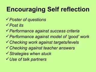 T&l using self & peer assessment strategies | PPT