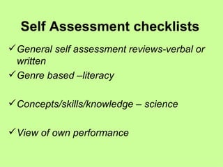 T&l using self & peer assessment strategies | PPT