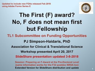 Tl1 f award-nrsa-application-workshop-updated_8_march2018-2 | PPT