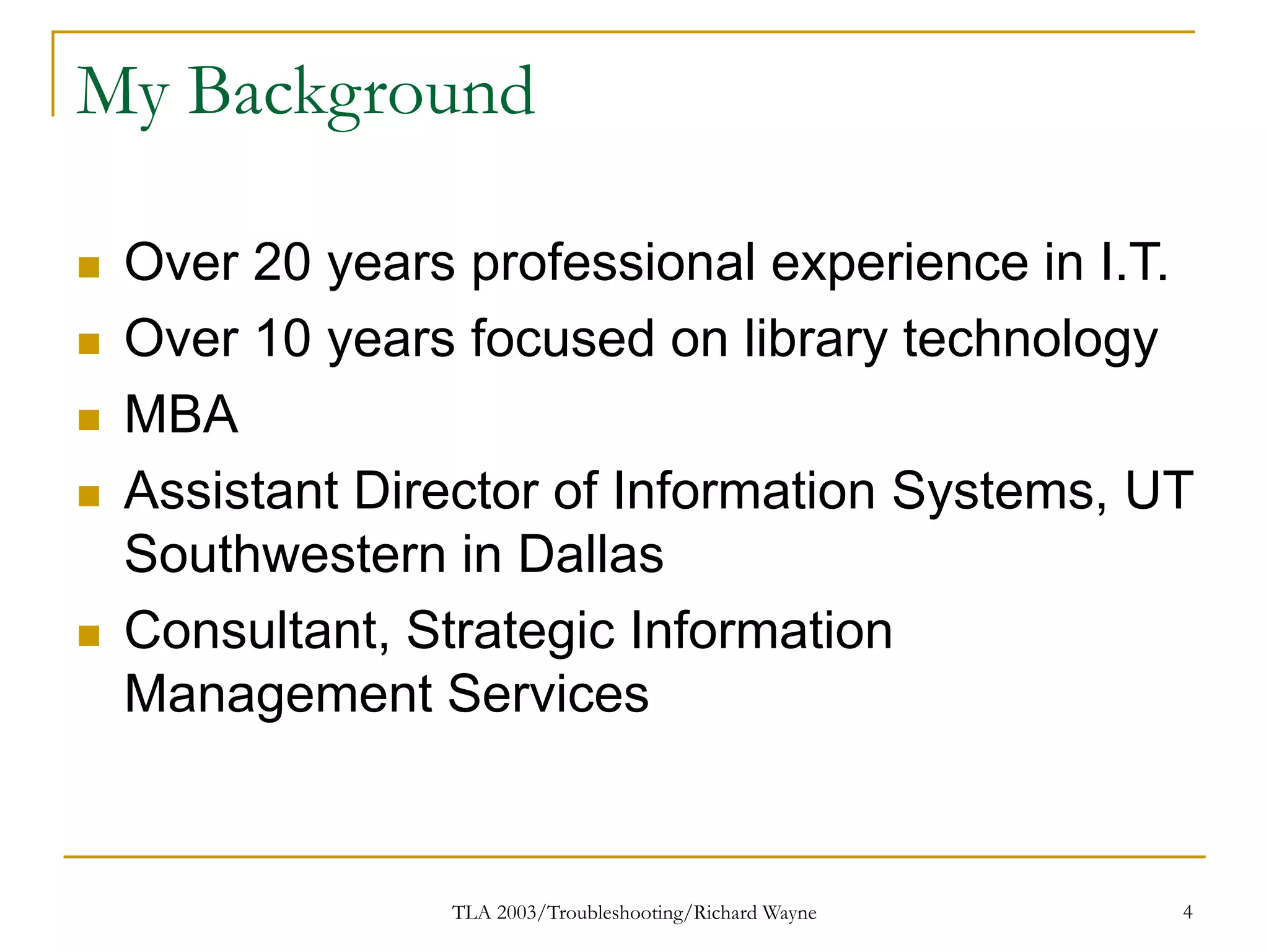 TLA-2003-troubleshooting-v2.ppt | IT and Internet Support | Internet