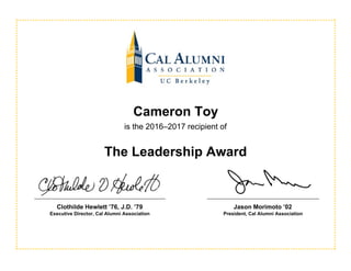 Cal Alumni Leadership Award | PDF