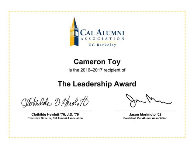 Cal Alumni Leadership Award | PDF
