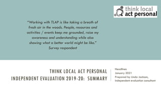 TLAP independent evaluation 2019-20 | PDF