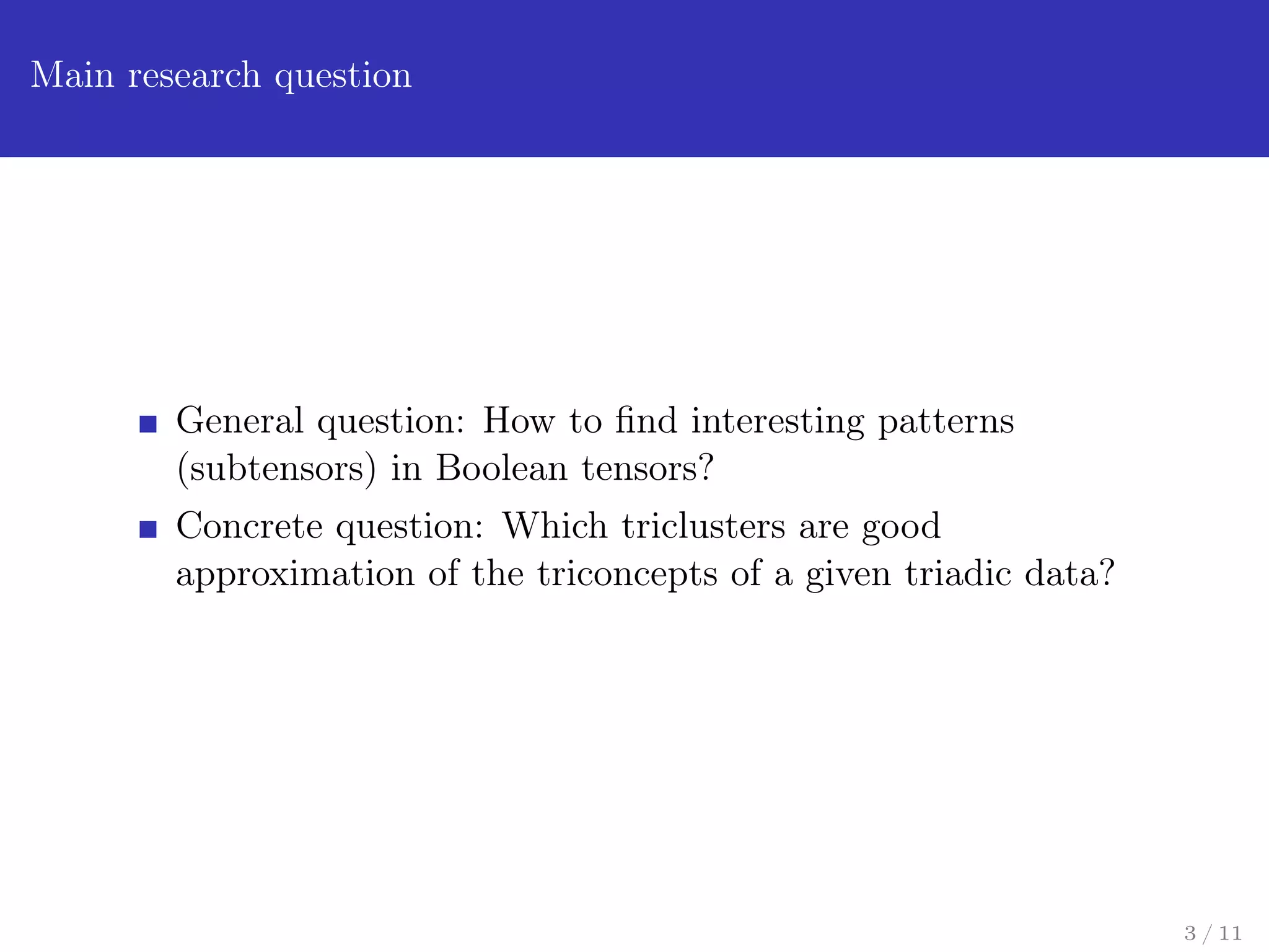 Searching For Optimal Patterns In Boolean Tensors Ppt Free Download