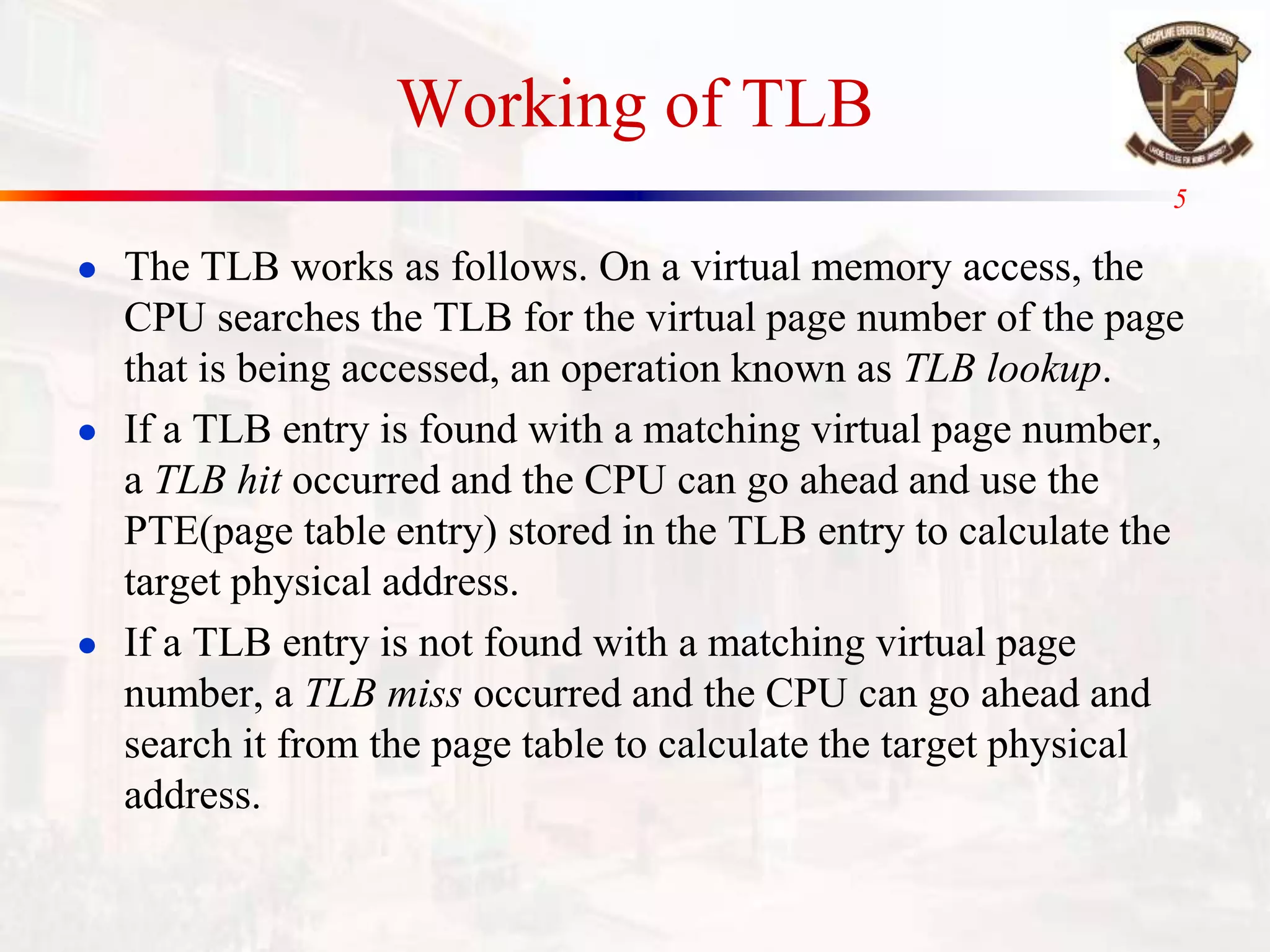 Translation Look Aside buffer | PPTX