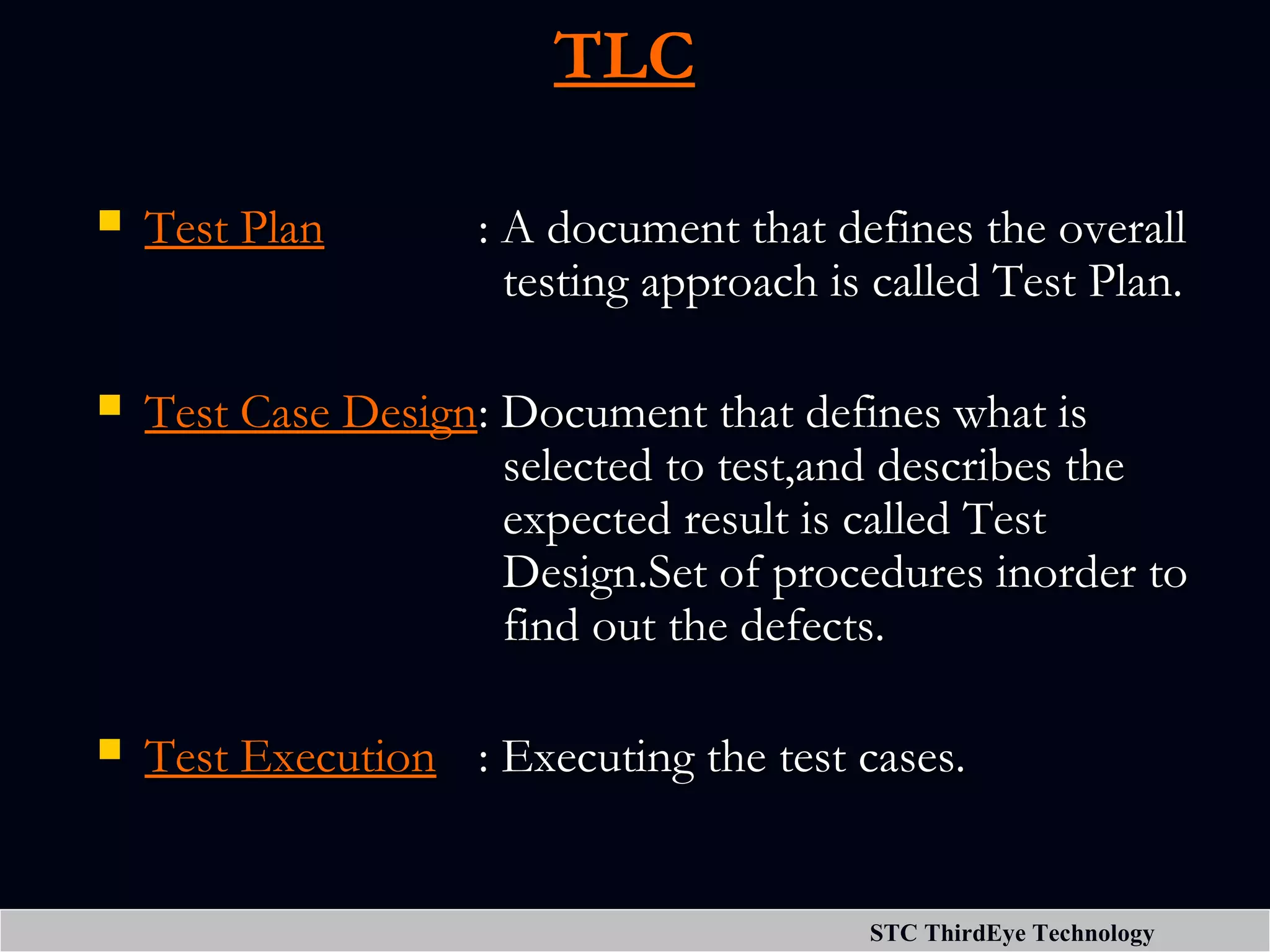 TESTING LIFE CYCLE PPT | PPT