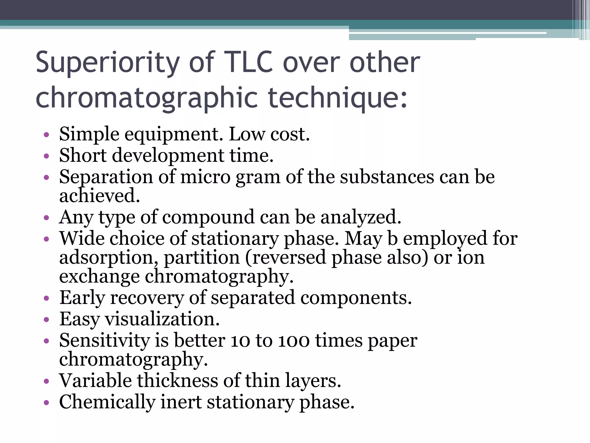Thin layer chromatography- instrumental analysis. | PPTX