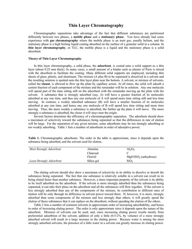 Thin layer chromatography | PDF
