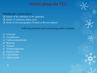 Thin layer chromatography. (TLC) | PPTX