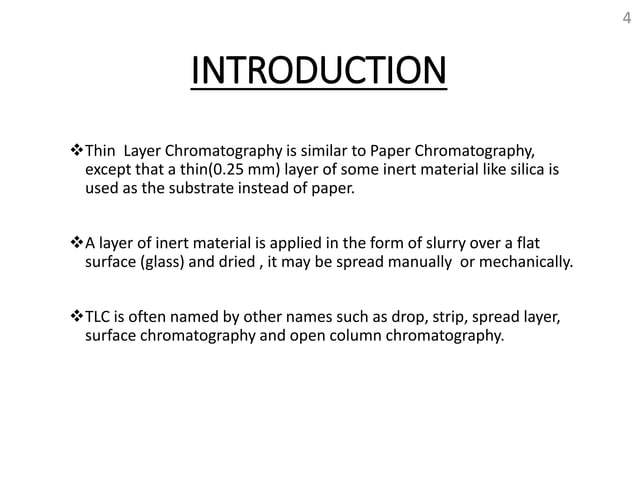 Tlc (Thin layer chromatography) | PPTX