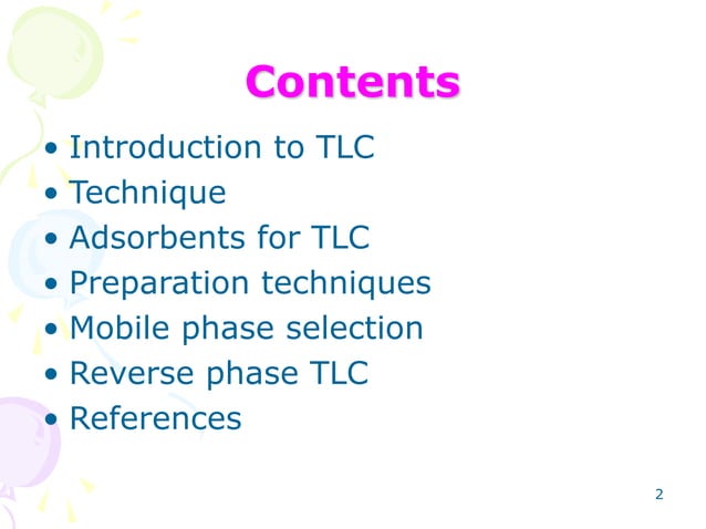 Adsorbents for TLC, preparation techniques, mobile phase selection, reverse phase TLC | PPT ...