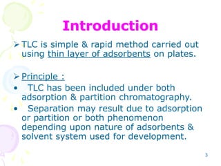Adsorbents for TLC, preparation techniques, mobile phase selection ...