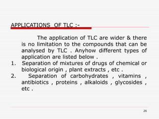 Thin layer Chromatography and it's Techniques | PPT