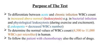 WBCs Count for Diploma in Medical Laboratory Technology | PPTX