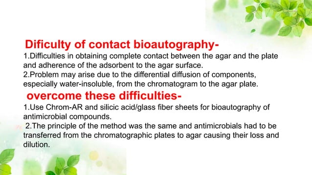 TLC Bioautography (TLC as highthrough put screening). | PPTX