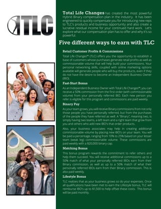 Total Life Changes Compensation Plan - 2015 | PDF