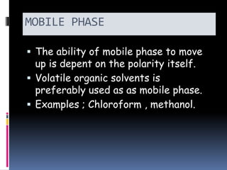 THIN LAYER CHROMATOGRAPHY | PPTX