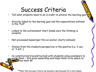 Tlcp learning goals-sc-educ 9 f61 | PPT
