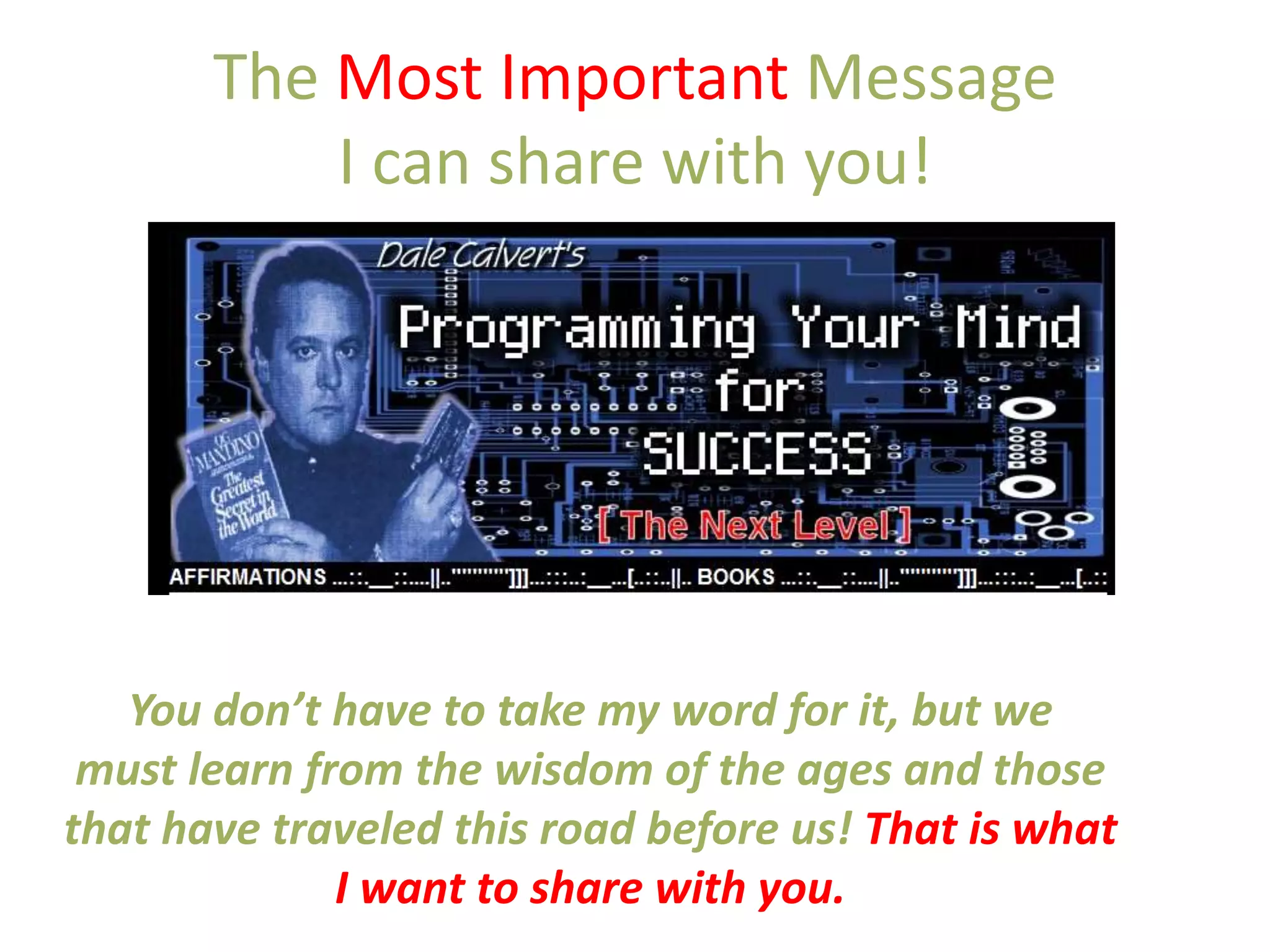 TLC programming your mind for Success | PPTX