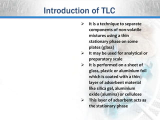 Tlc(thin layer chromatography ) | PPTX | Skin Care | Beauty