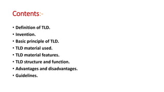 Thermoluminsence dosimeter | PPTX