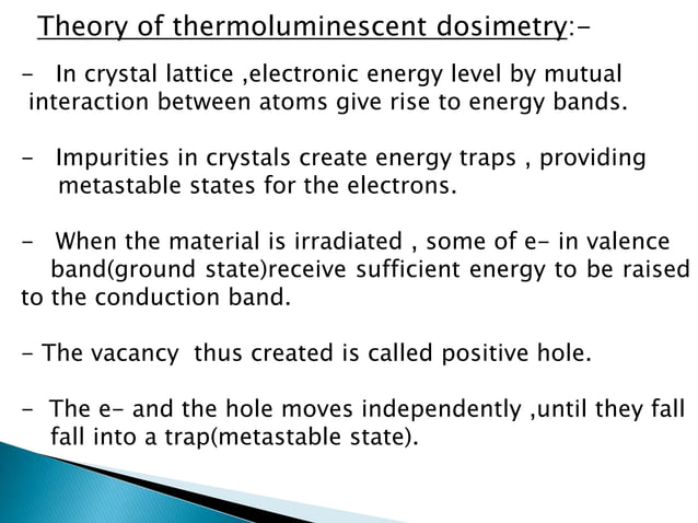 Thermoluminescent dosimeter | PPTX | Chemistry | Science