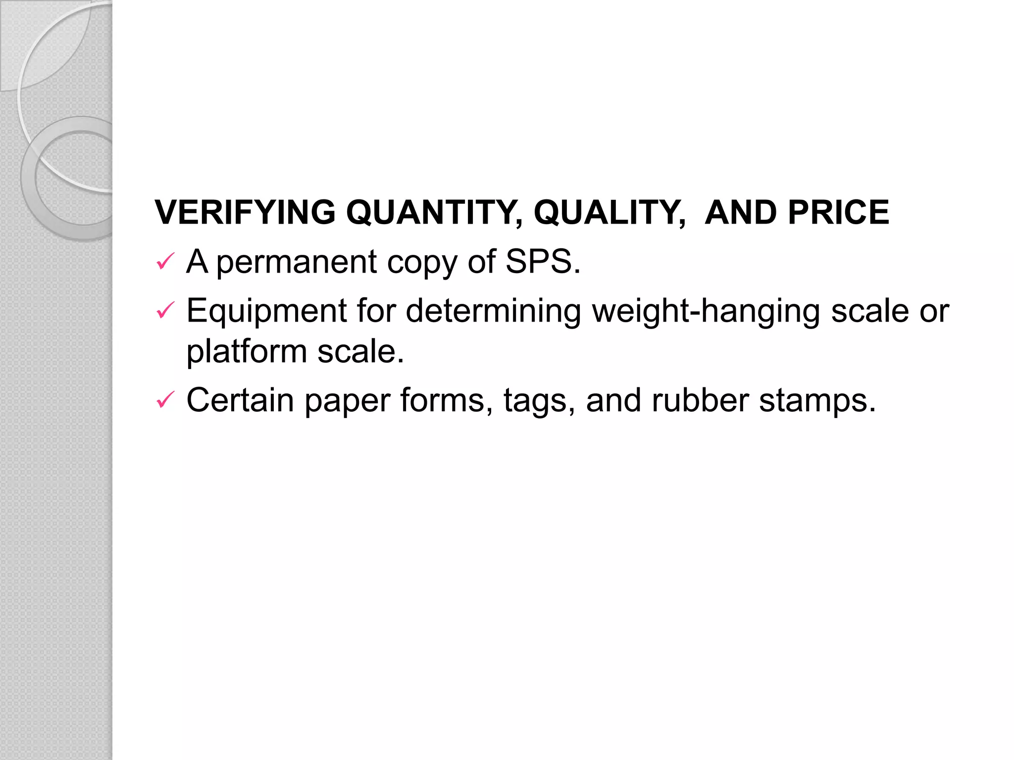 Purchasing, Receiving, and Storing Food | PPTX