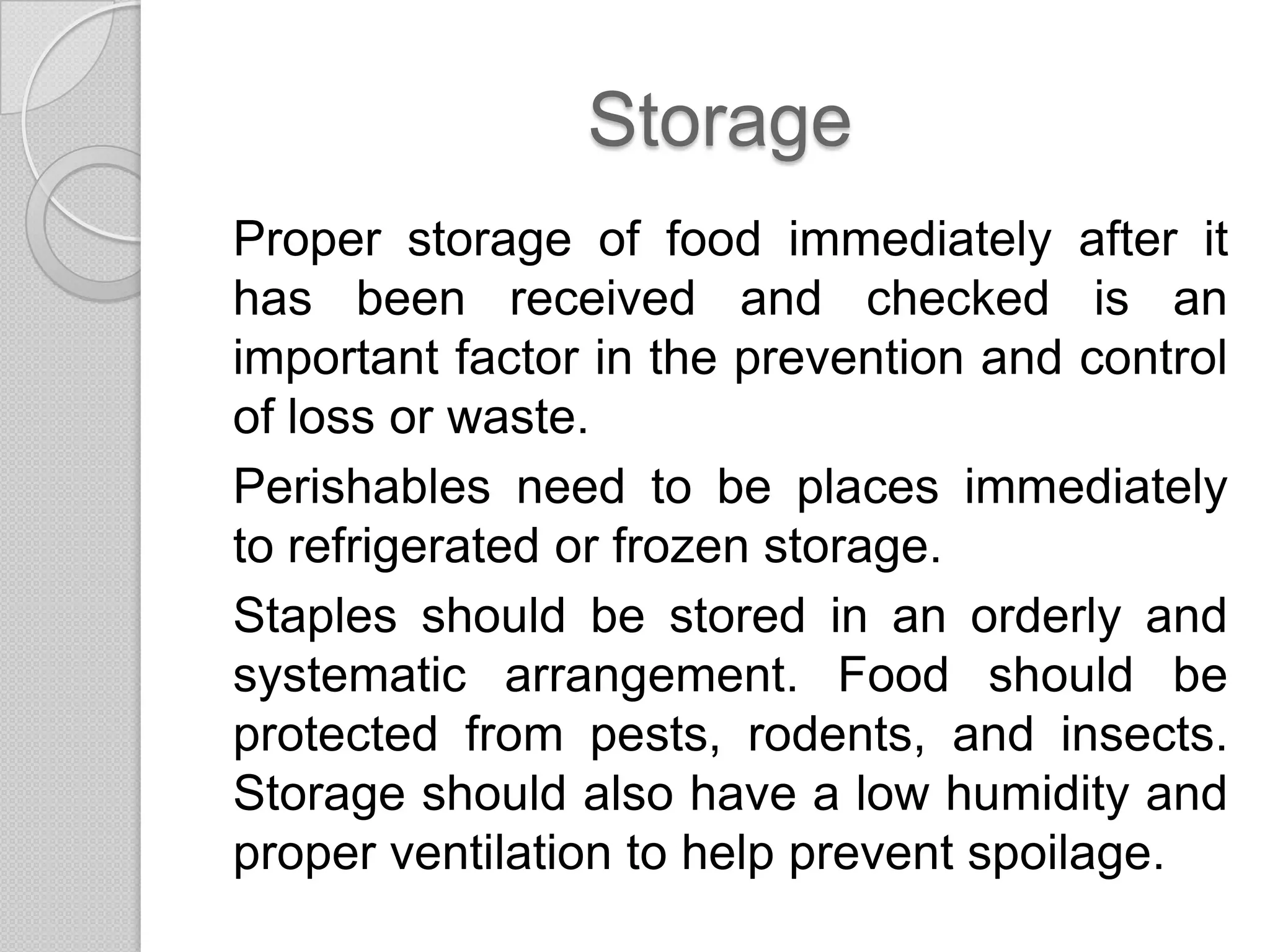 Purchasing, Receiving, and Storing Food | PPTX