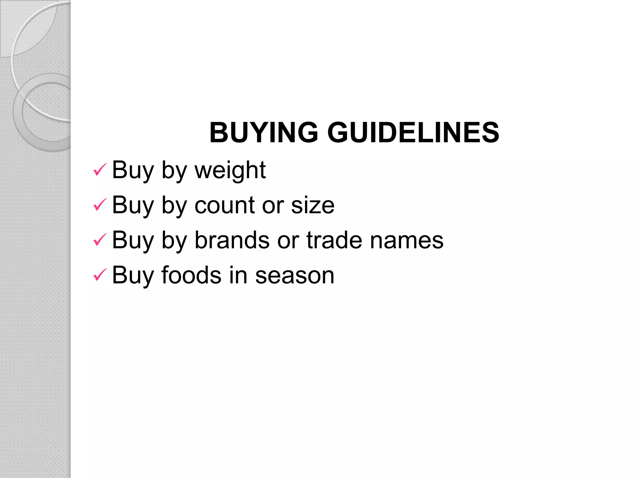 Purchasing, Receiving, and Storing Food | PPTX