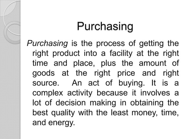 Purchasing, Receiving, and Storing Food | PPTX | Grocery Shopping ...