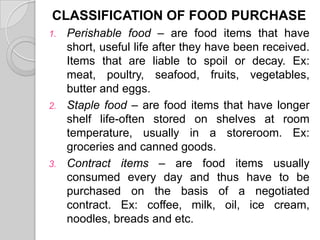 Purchasing, Receiving, and Storing Food | PPTX
