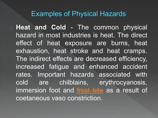Physical Hazards Examples