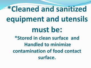 T.L.E. How to clean and sanitize tool, utensils, and equipment | PPTX