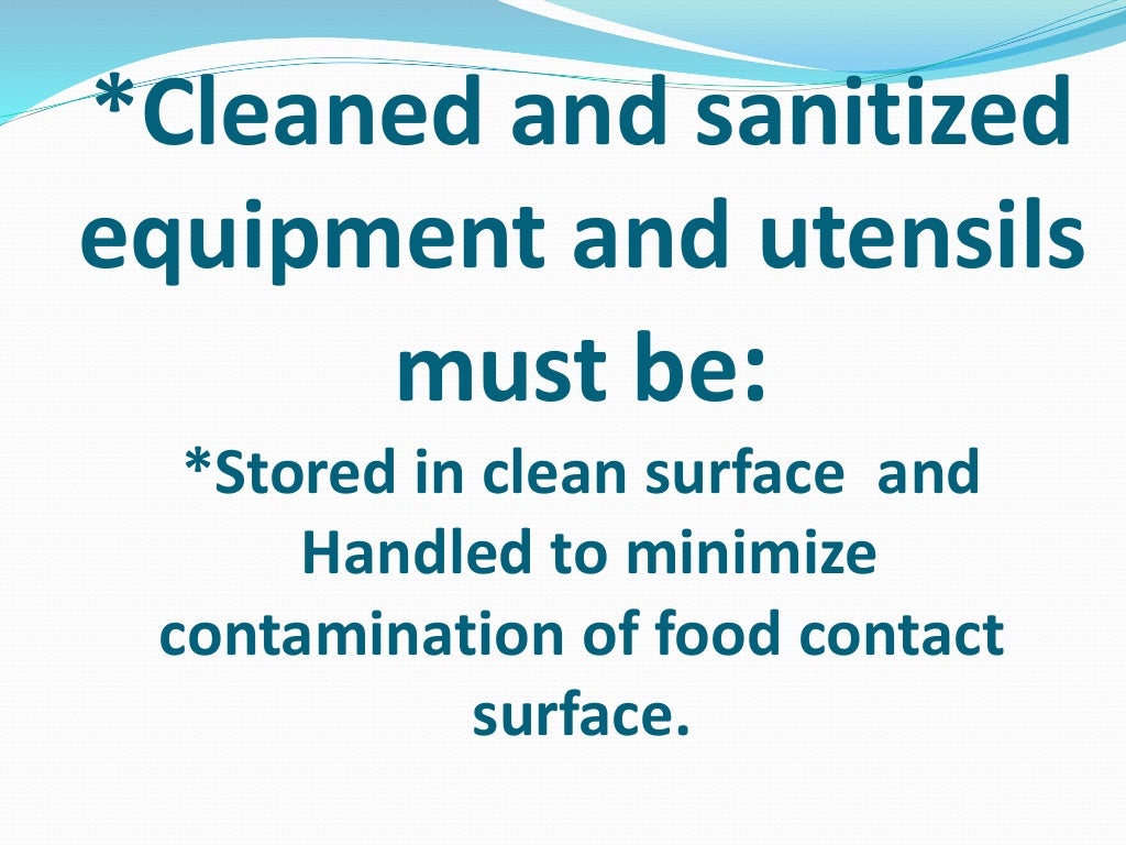 T L E How To Clean And Sanitize Tool Utensils And Equipment