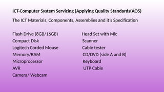 TLE.ppt. ICT. Automotive. Smaw. all about technology livelihood | PPT