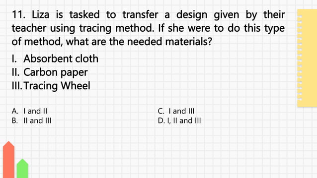 TLE-7-HANDICRAFT-DIAGNOSTIC.pptx | Needlework | Arts and Crafts