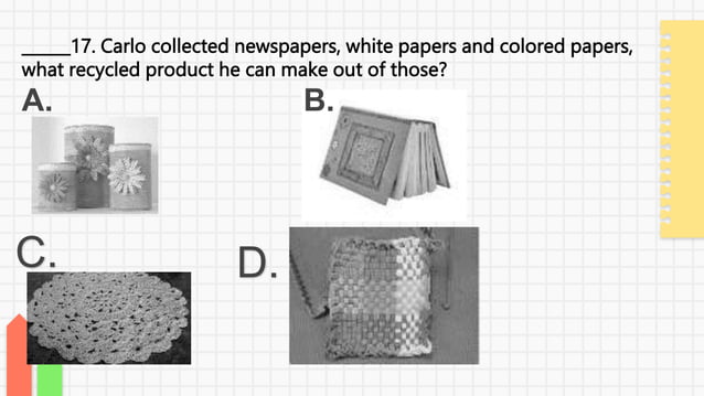 TLE-7-HANDICRAFT-DIAGNOSTIC.pptx | Needlework | Arts and Crafts