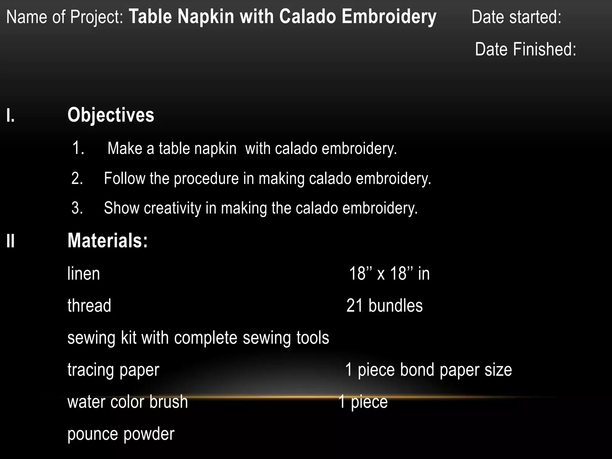 MAKING CALADO EMBROIDERY | PPTX