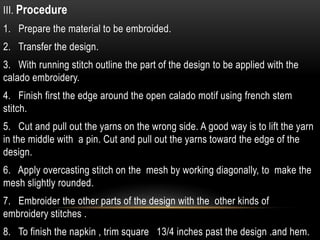 MAKING CALADO EMBROIDERY | PPTX