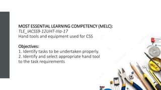 TLE - COMPUTER SYSTEMS SERVICING - HAND TOOLS | PPTX