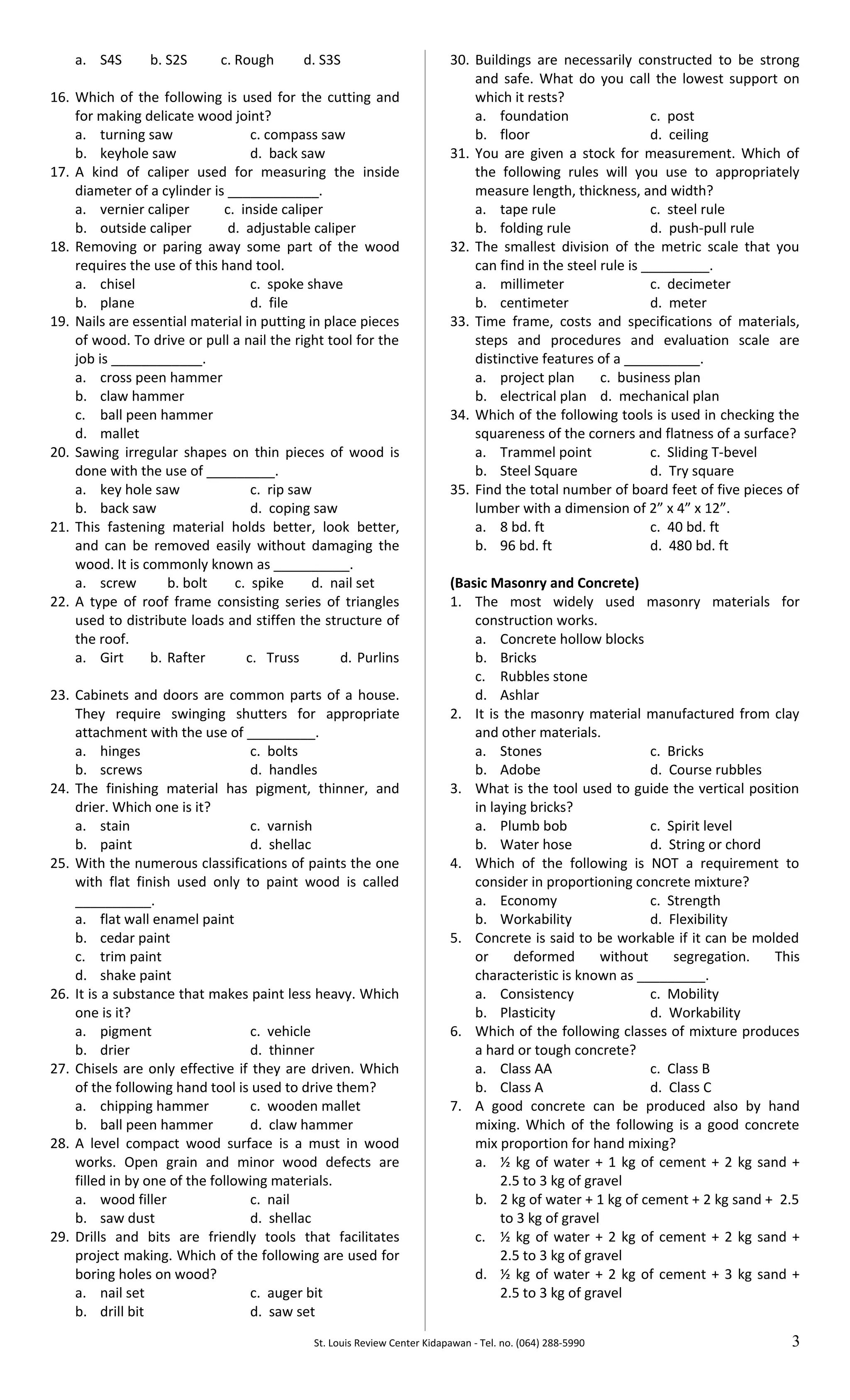 Tle exam-drill | DOC