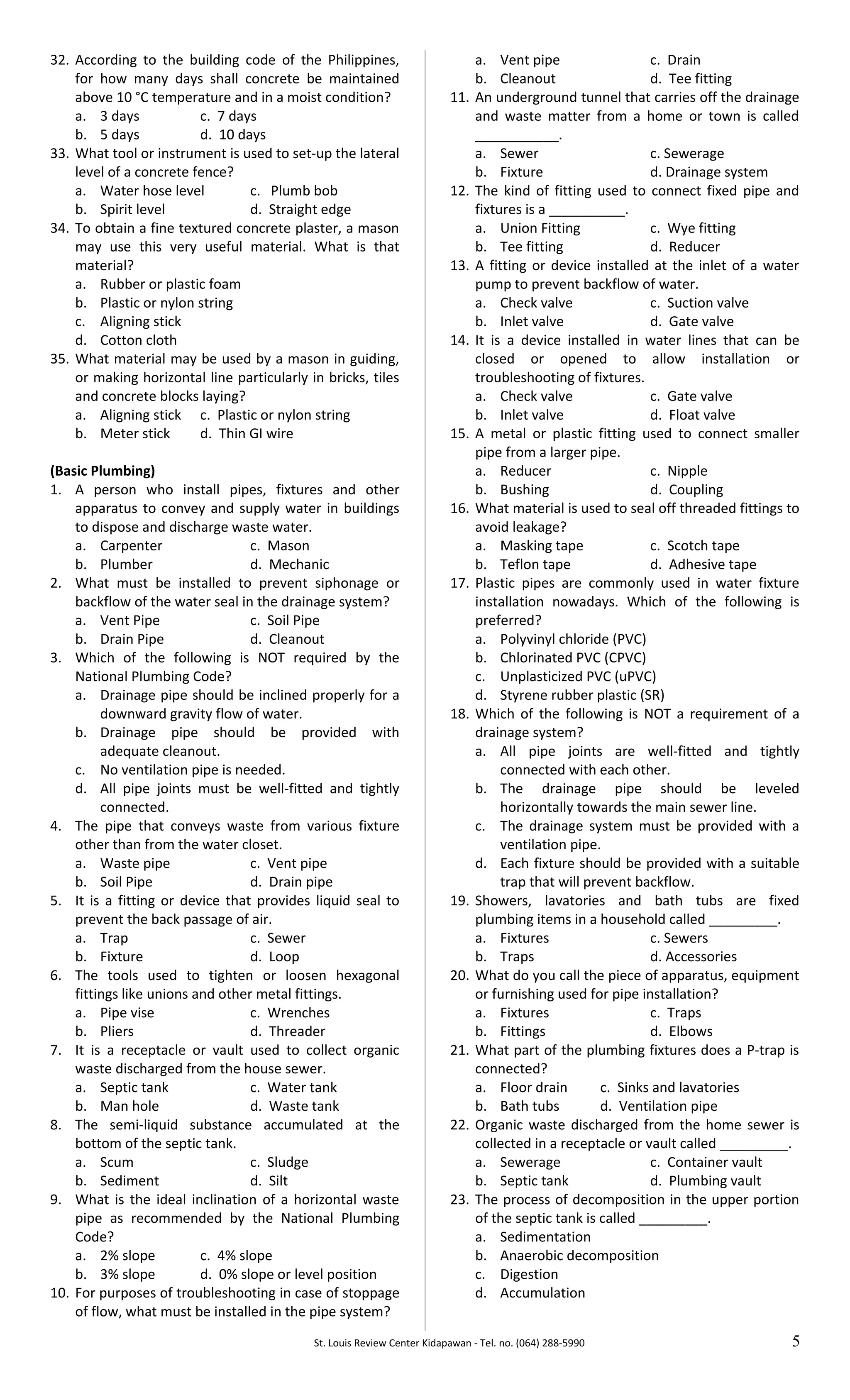Tle exam-drill | DOC