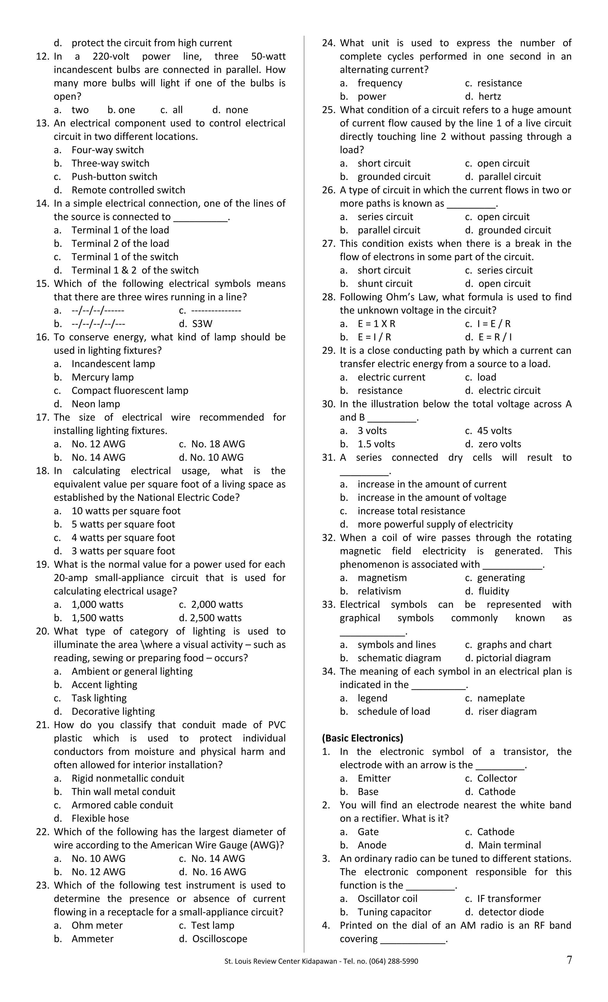 Tle exam-drill | DOC