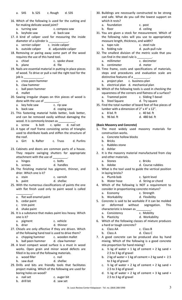 Tle exam-drill | DOC