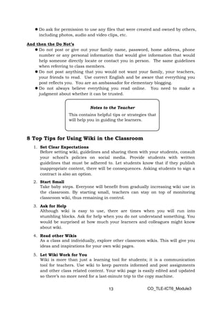 TLE-ICT6_Mod3_Post-and-Shares-Materials-on-Wikis-and-Blogs-in-a-Safe ...