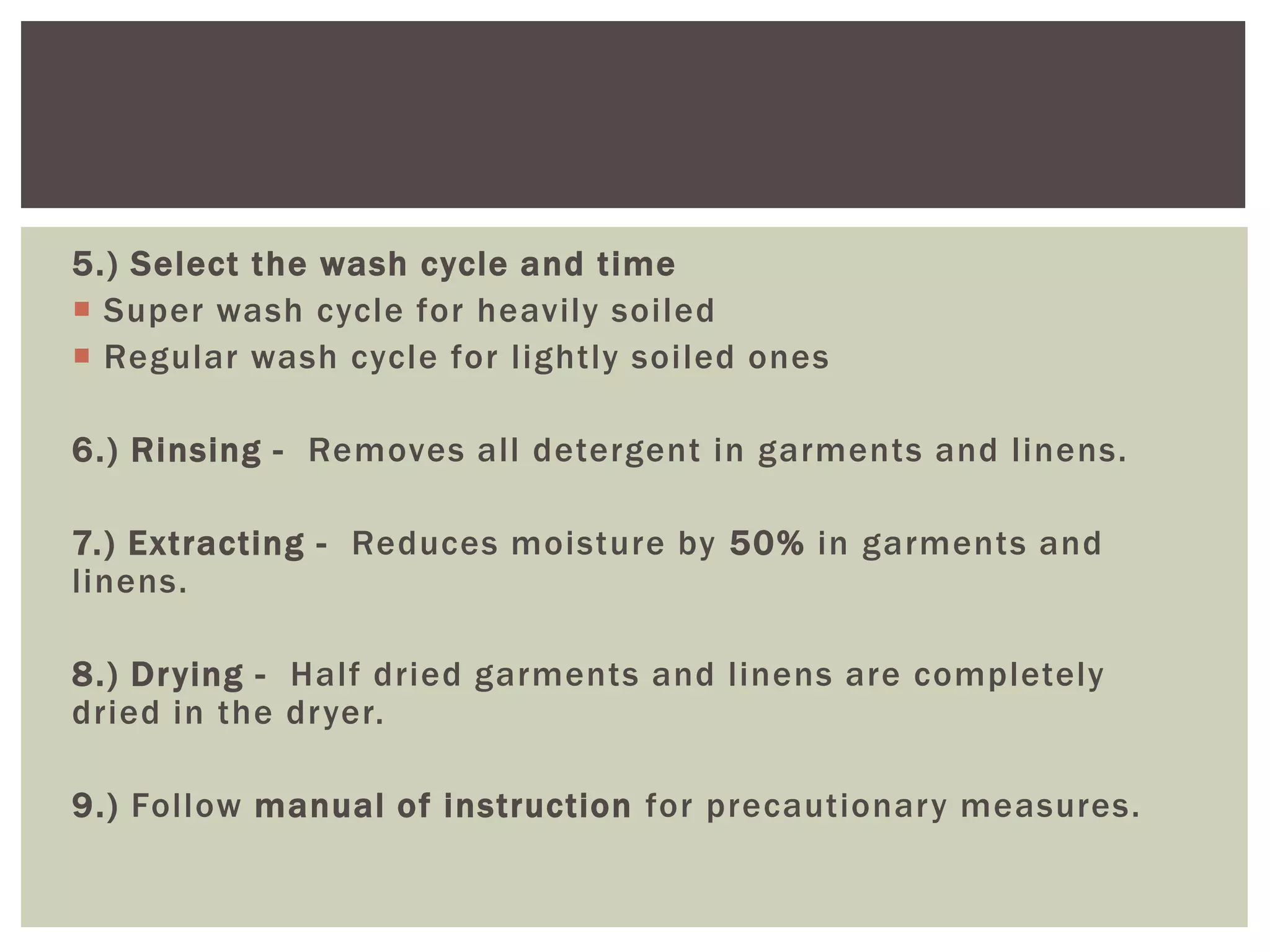 washing and ironing, linens and fabrics | PPTX