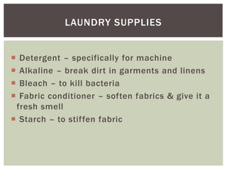 washing and ironing, linens and fabrics | PPTX