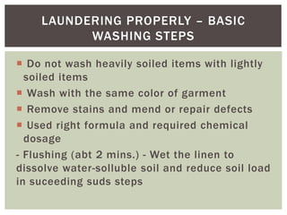washing and ironing, linens and fabrics | PPTX